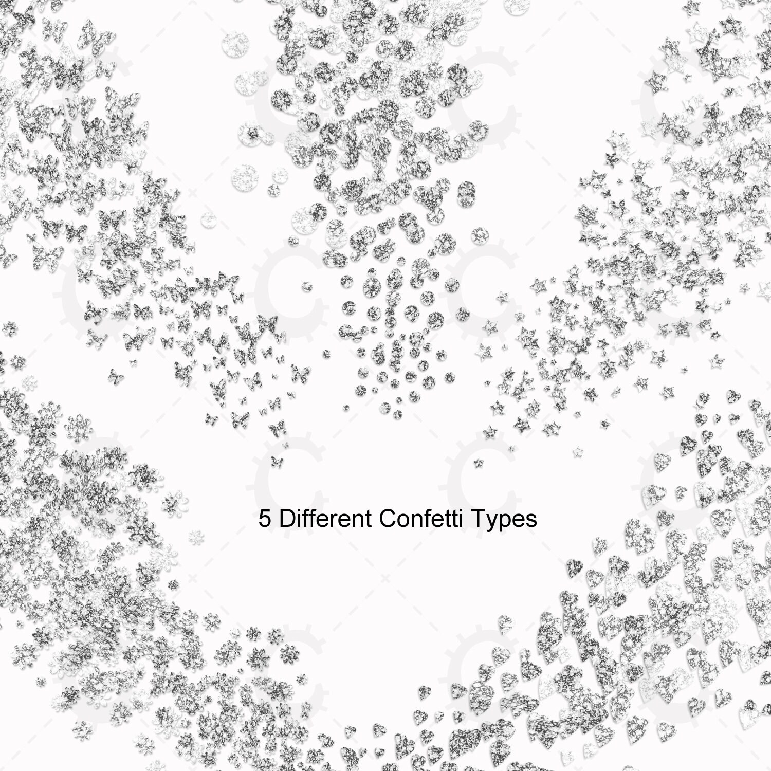 25 Silver Glitter Confetti Borders Frames and Overlays | Etsy