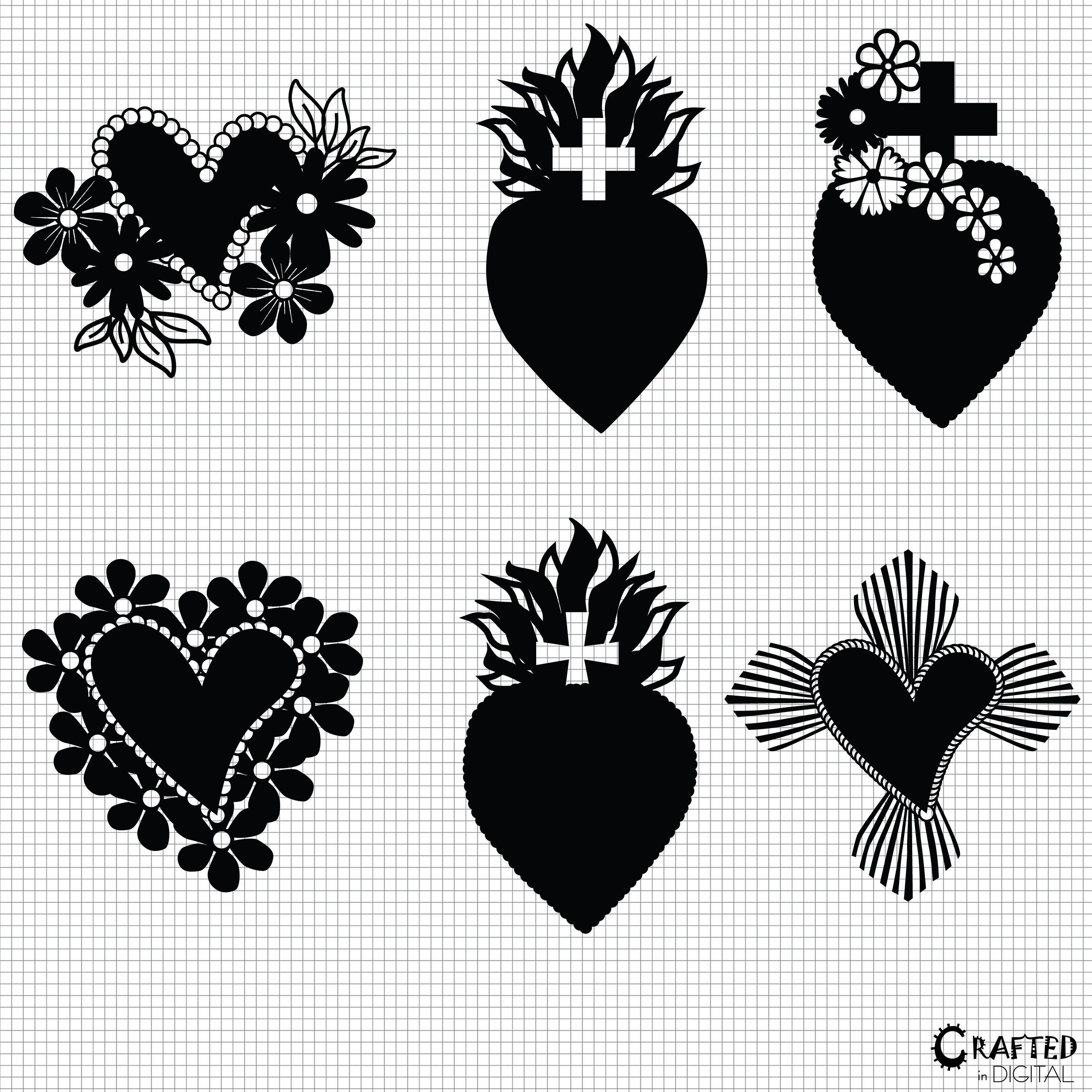 Mexican Hearts & Crosses Cut File Collection Svg/dxf/eps/png - Etsy ...