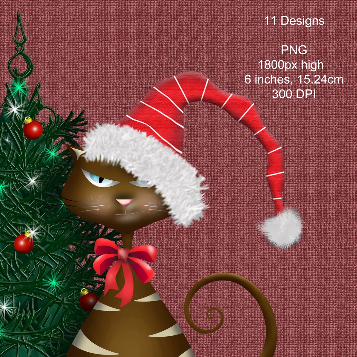 Christmas Cats and Kittens Clipart Collection - Etsy