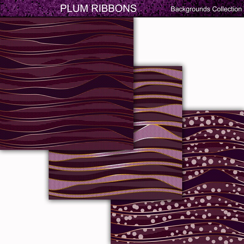 Plum Ribbons 16 Seamless Striped Wavy Textured Ribbon - Etsy