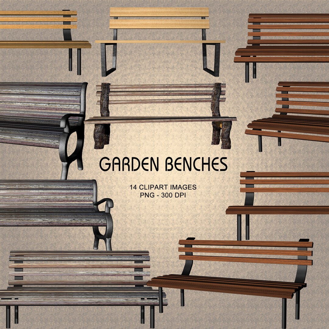 Park & Garden Benches - Clipart Collection - Etsy