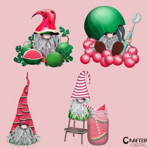 Watermelon Gnomes - Summer Clipart Collection - Etsy