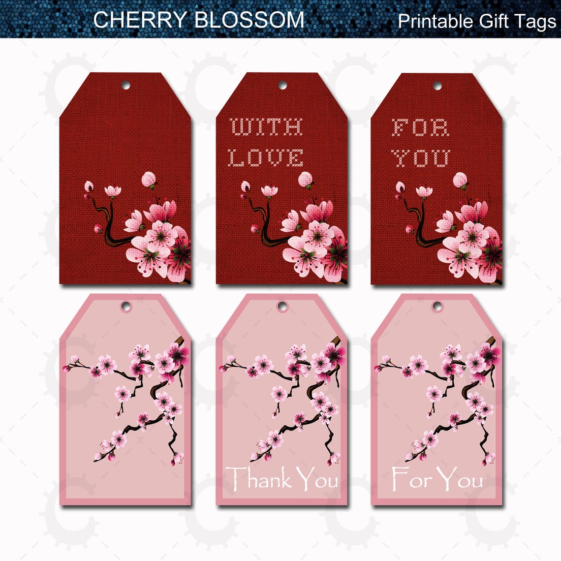 Cherry Blossom Gift Tags: Printable Sakura Floral Tags (PDF) - Etsy
