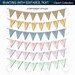 6 Buntings With Editable Text - Clipart Collection - Etsy