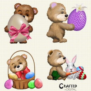 Easter Bears - Clipart Collection - Etsy