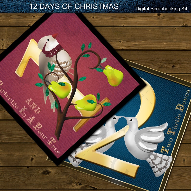 12 Days of Christmas 125 Backgrounds Frames and Image - Etsy Australia