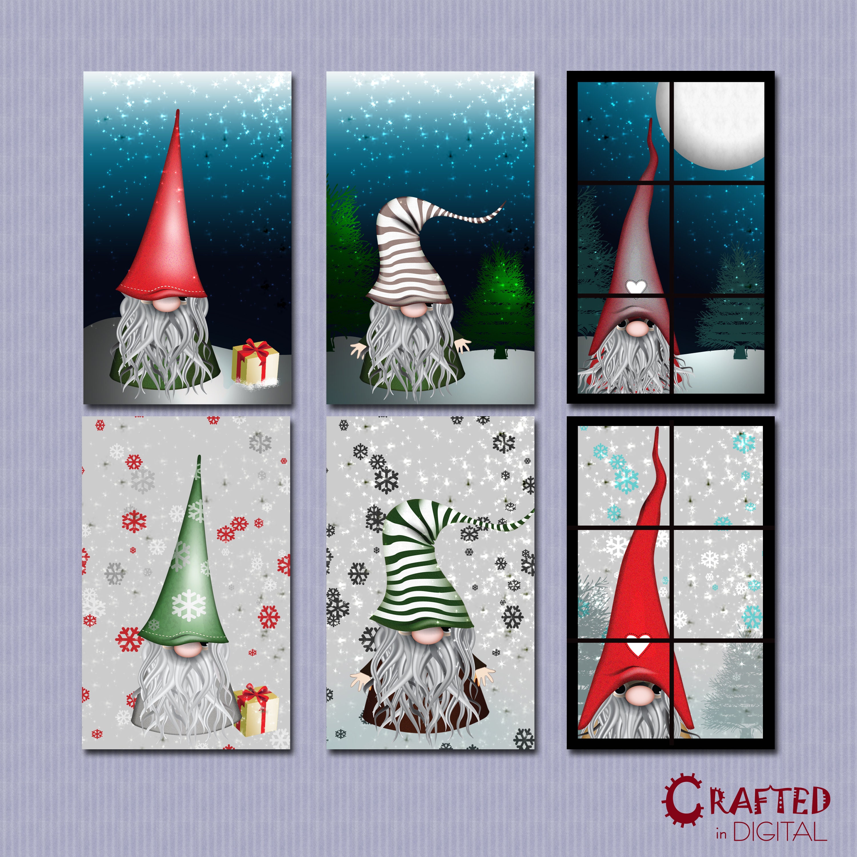 18 Christmas Gnome Printable Labels | Etsy