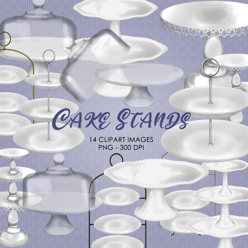 Cake Stands Clipart Collection - Etsy