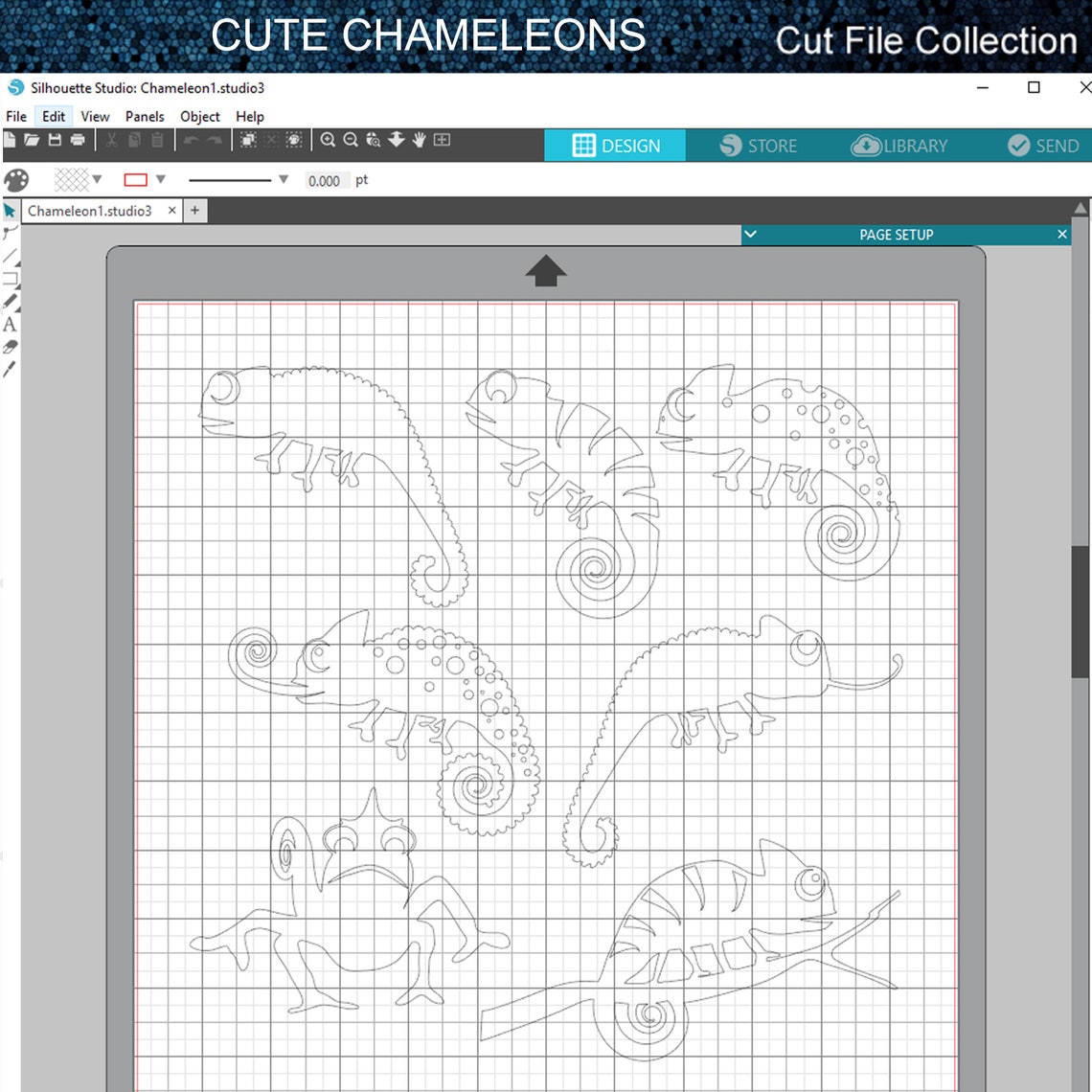 Cute Chameleons Cut File Collection - Svg/dxf/eps/png Files Suitable ...