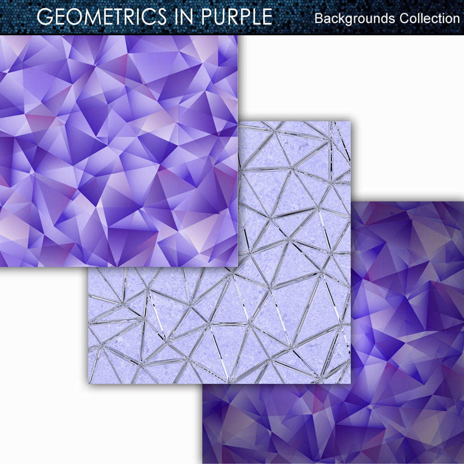 Geometrics in Purple Sparkling Geometric Digital Paper - Etsy