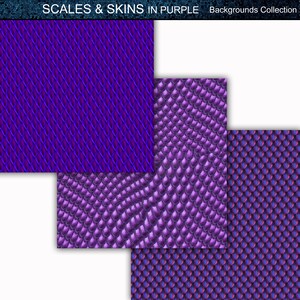 Scales & Skins in Purple SEAMLESS Dragon, Mermaid, Fish and Snake ...