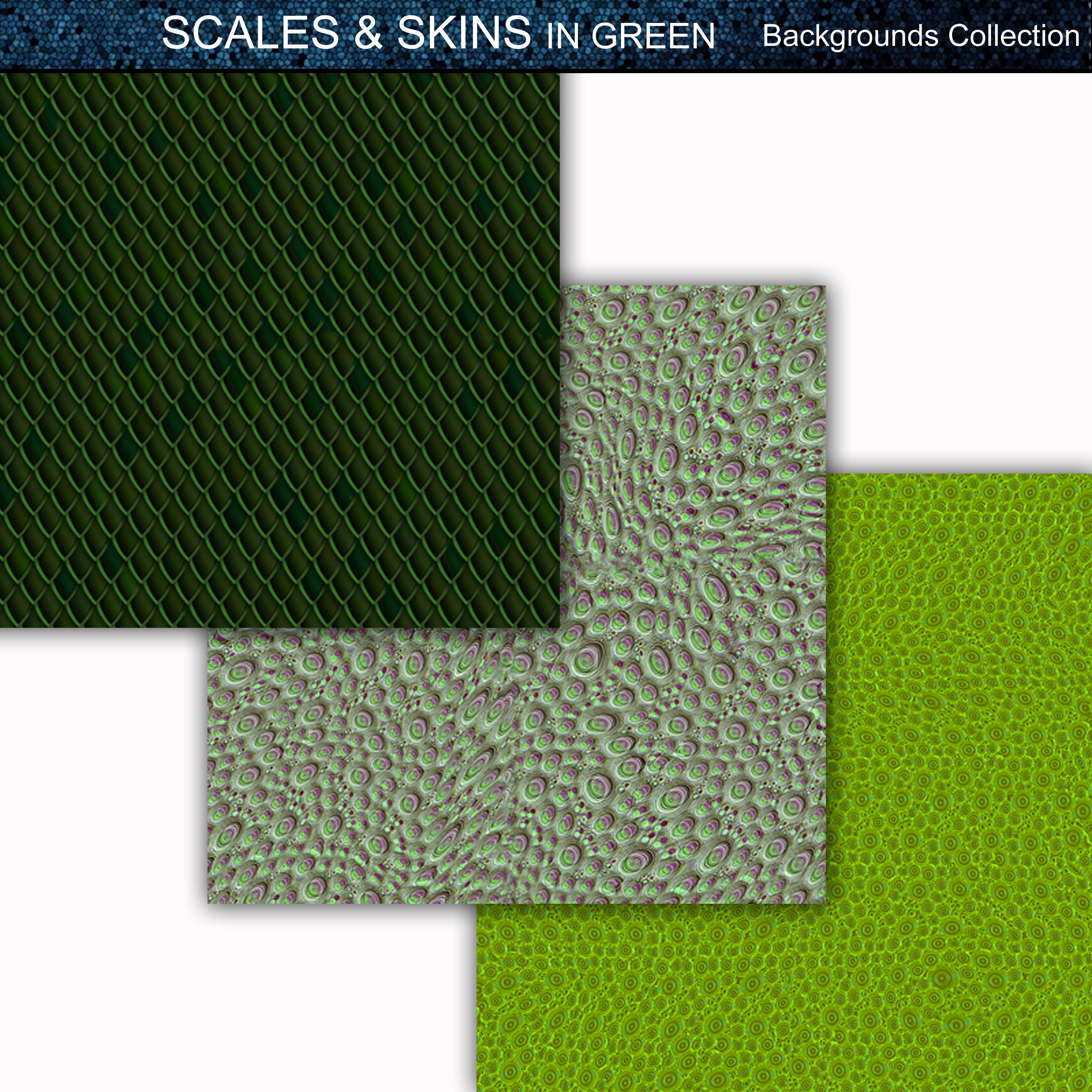 Scales & Skins in Green SEAMLESS Dragon Mermaid Fish and - Etsy
