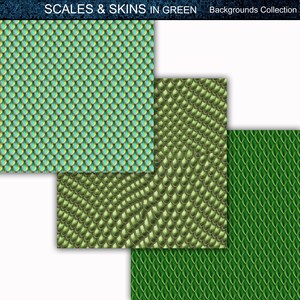 Scales & Skins in Green - SEAMLESS Dragon, Mermaid, Fish and Snake ...