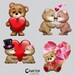 Valentine Bears - Clipart Collection - Etsy