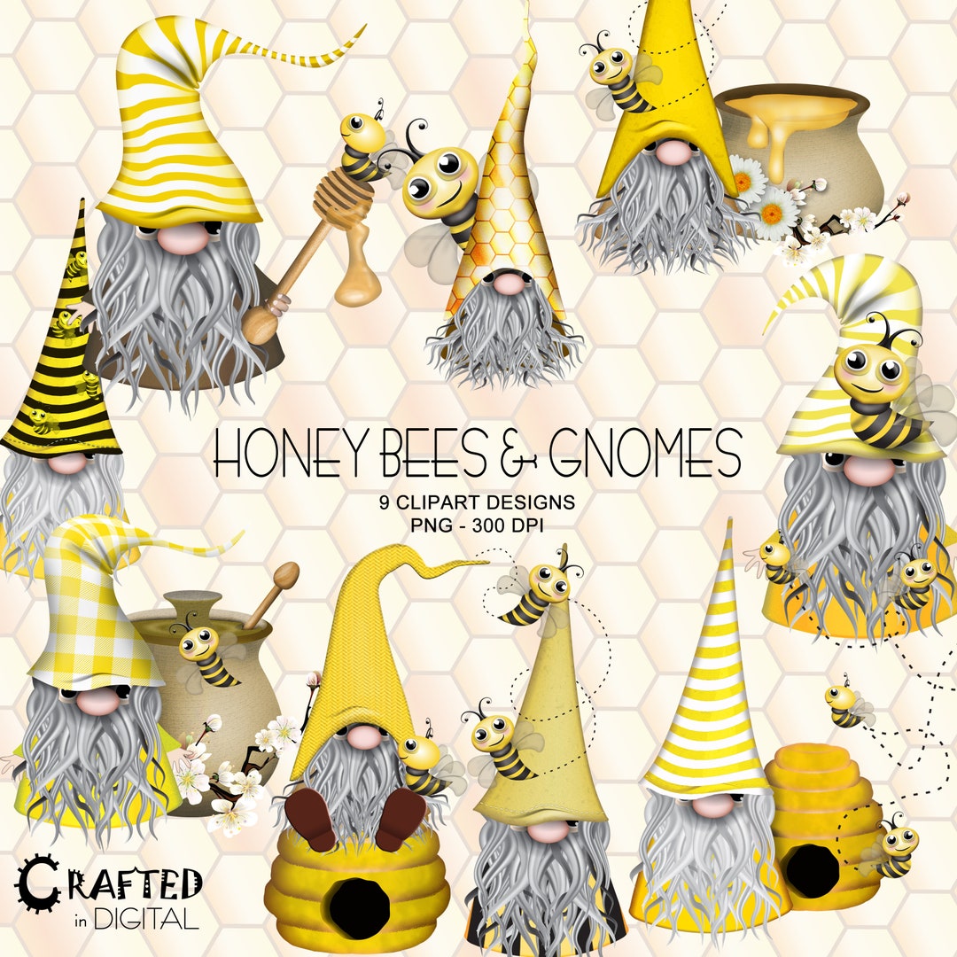 Honey Bees & Gnomes - Spring Clipart Collection - Etsy