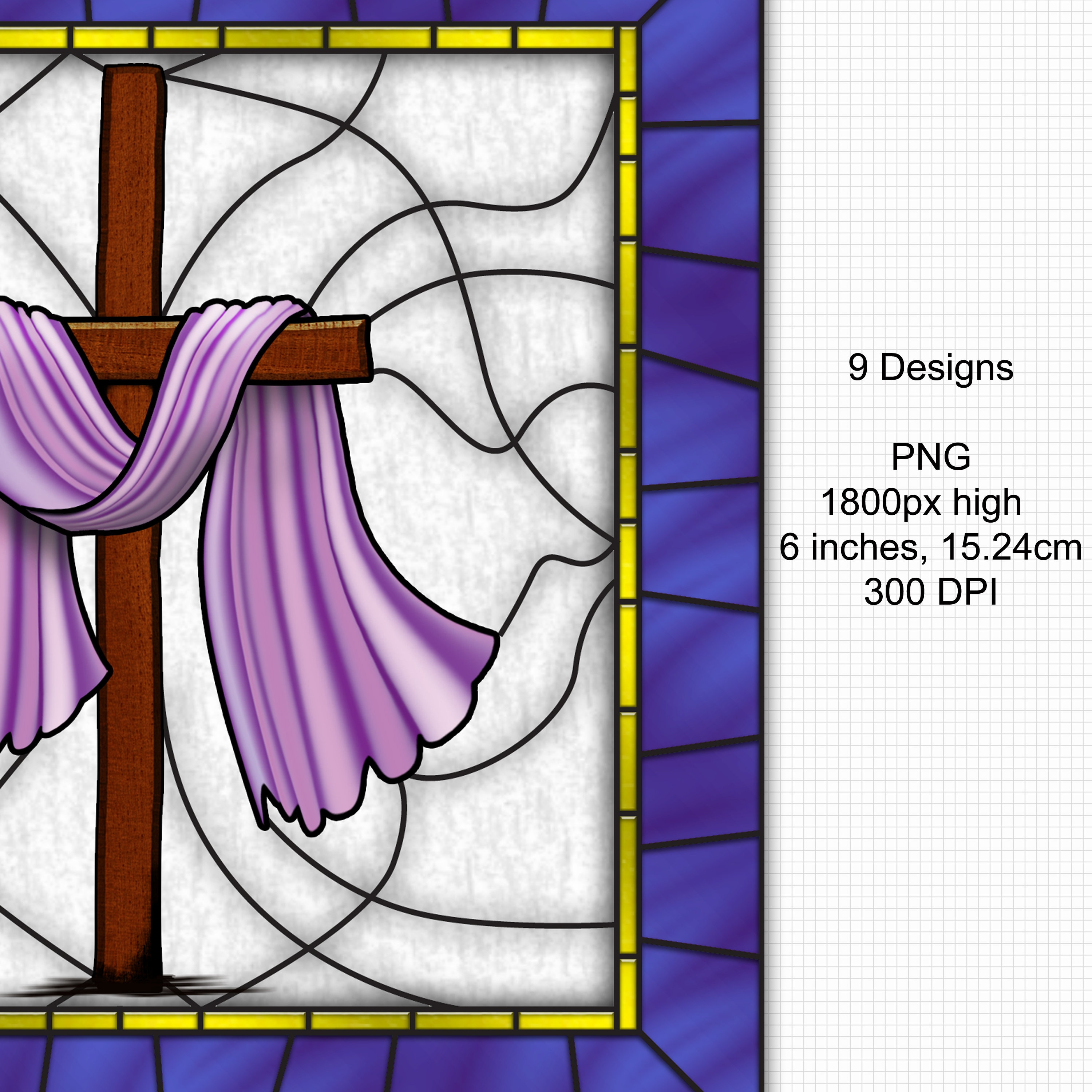 Stained Glass Images of Lent Palm Sunday Cross Ash - Etsy Australia