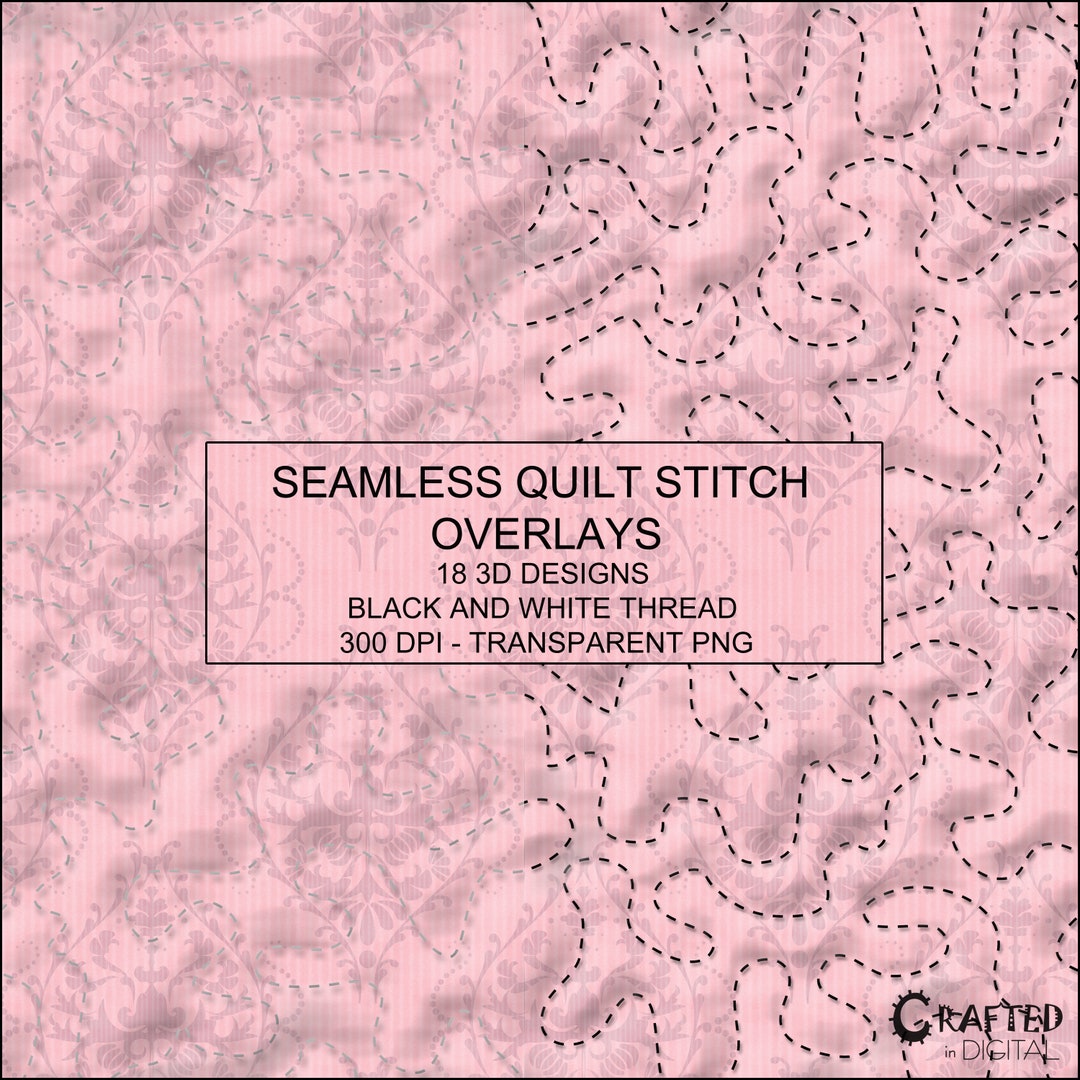 Seamless Quilt Stitch Overlays - 18 Stitch Designs - Etsy