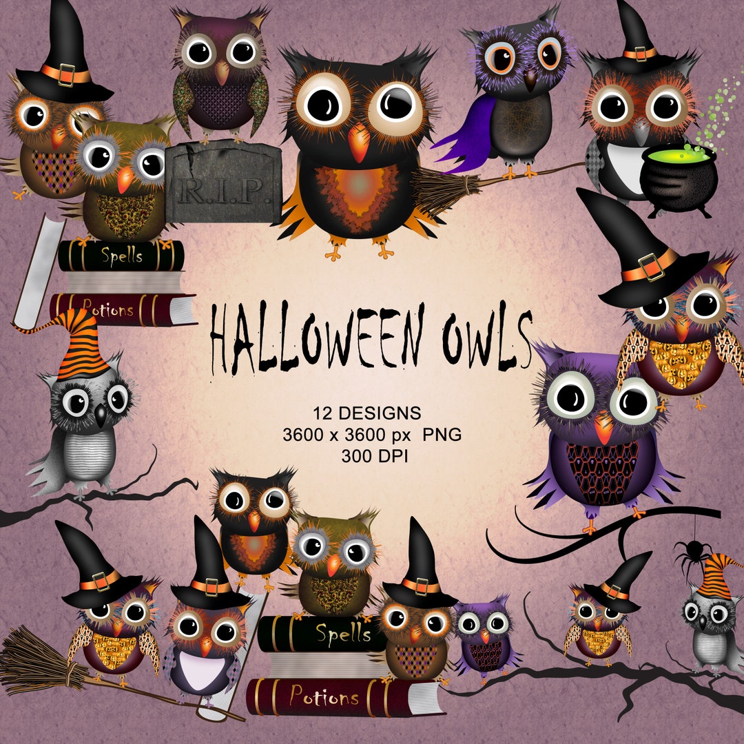 Halloween Owls - Owl Clipart Collection - Etsy