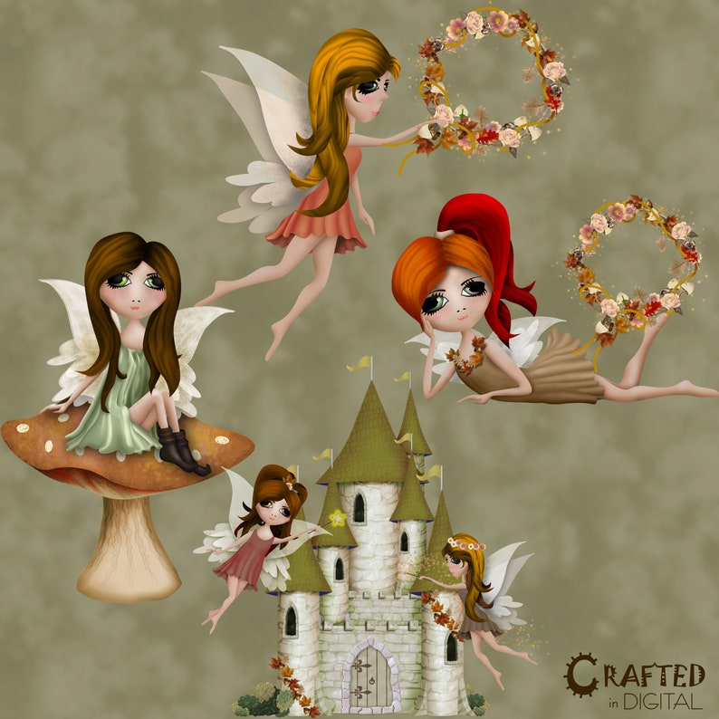 Woodland Fairies Clipart Collection | Etsy