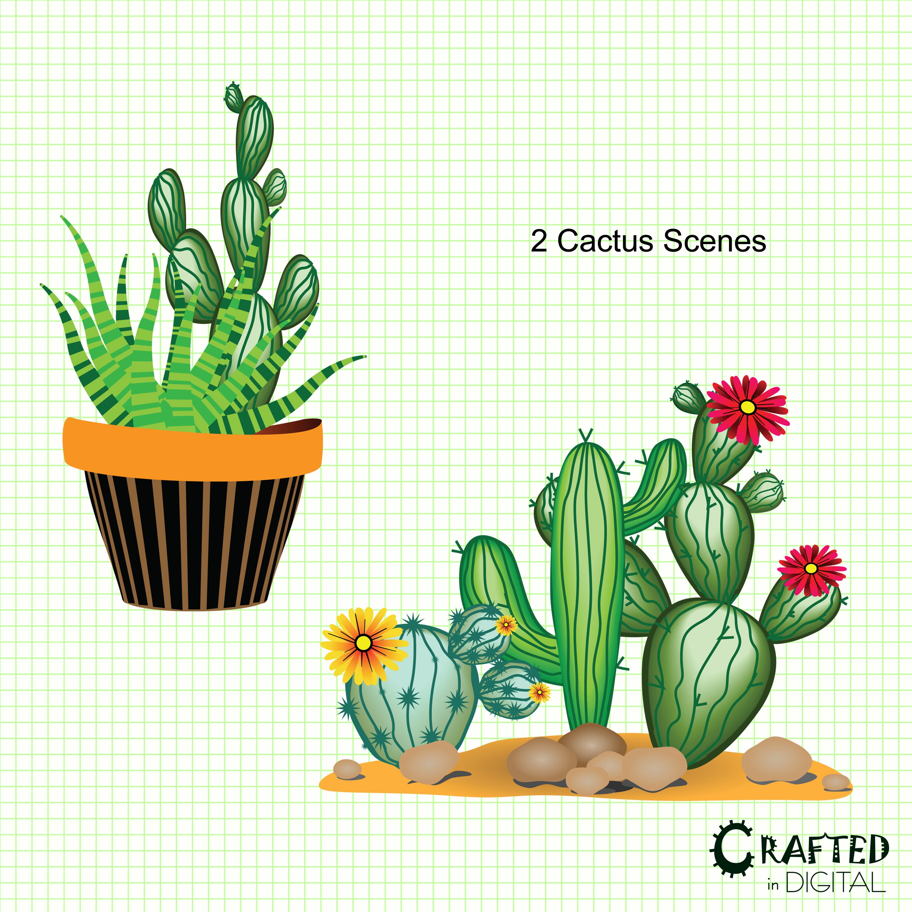 Cute Simple Cactus Clipart Vector Clipart - Etsy