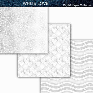 White Love - Digital Paper Collection 12x12 - Etsy