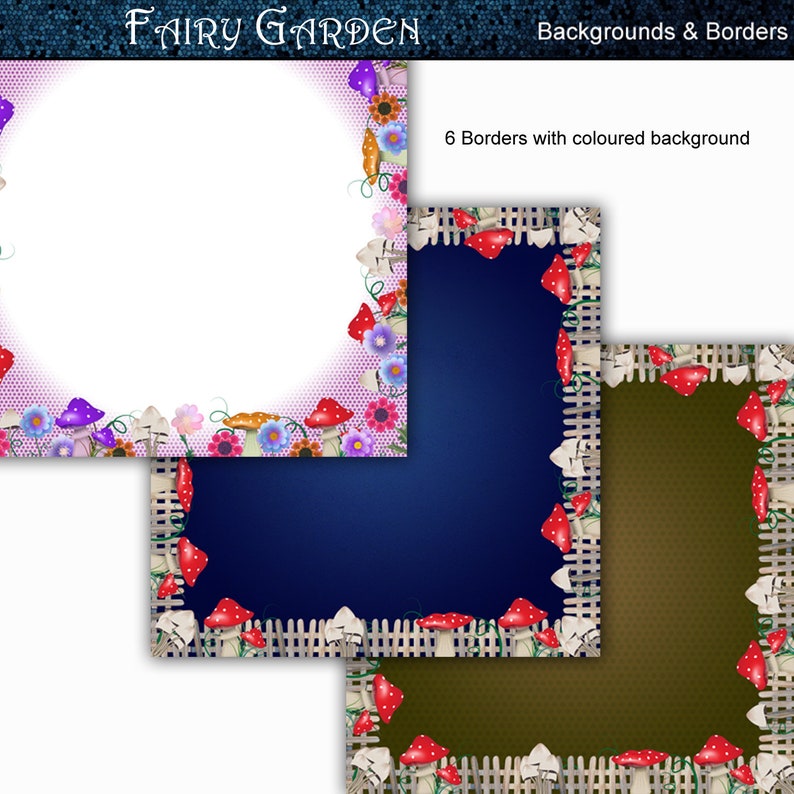 Fairy Garden Backgrounds Borders and Transparent Frames. 12 X - Etsy