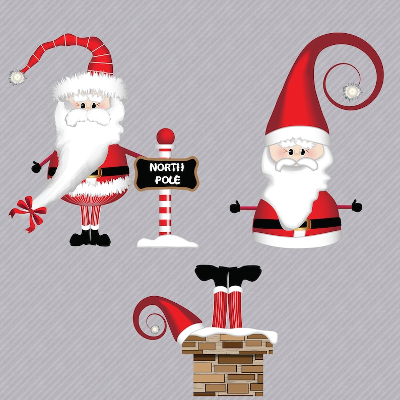 All About Santa Christmas Clipart Collection | Etsy