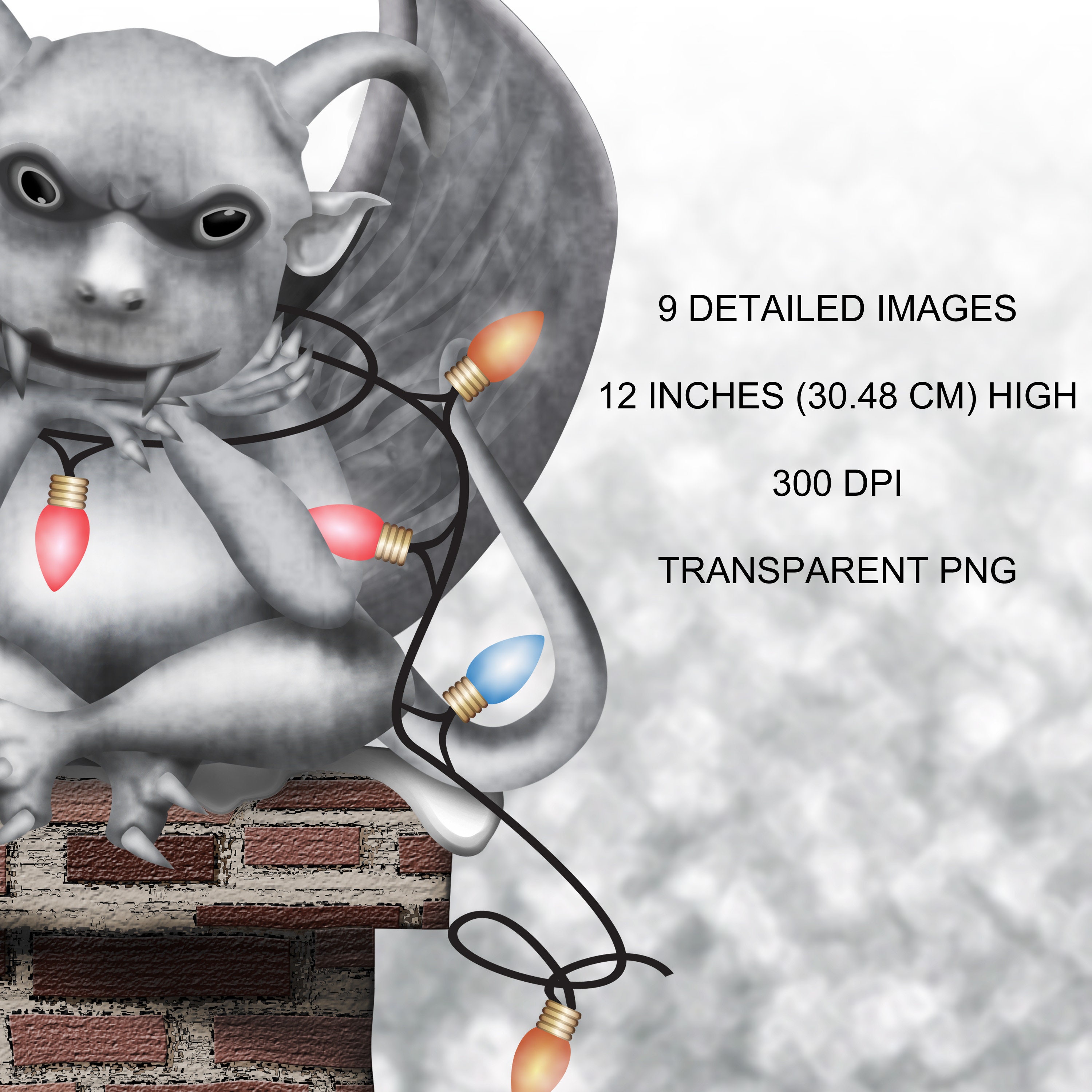 Christmas Gargoyles Clipart Collection - Etsy