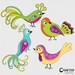 Bright Fancy Birds Clipart Collection - Etsy