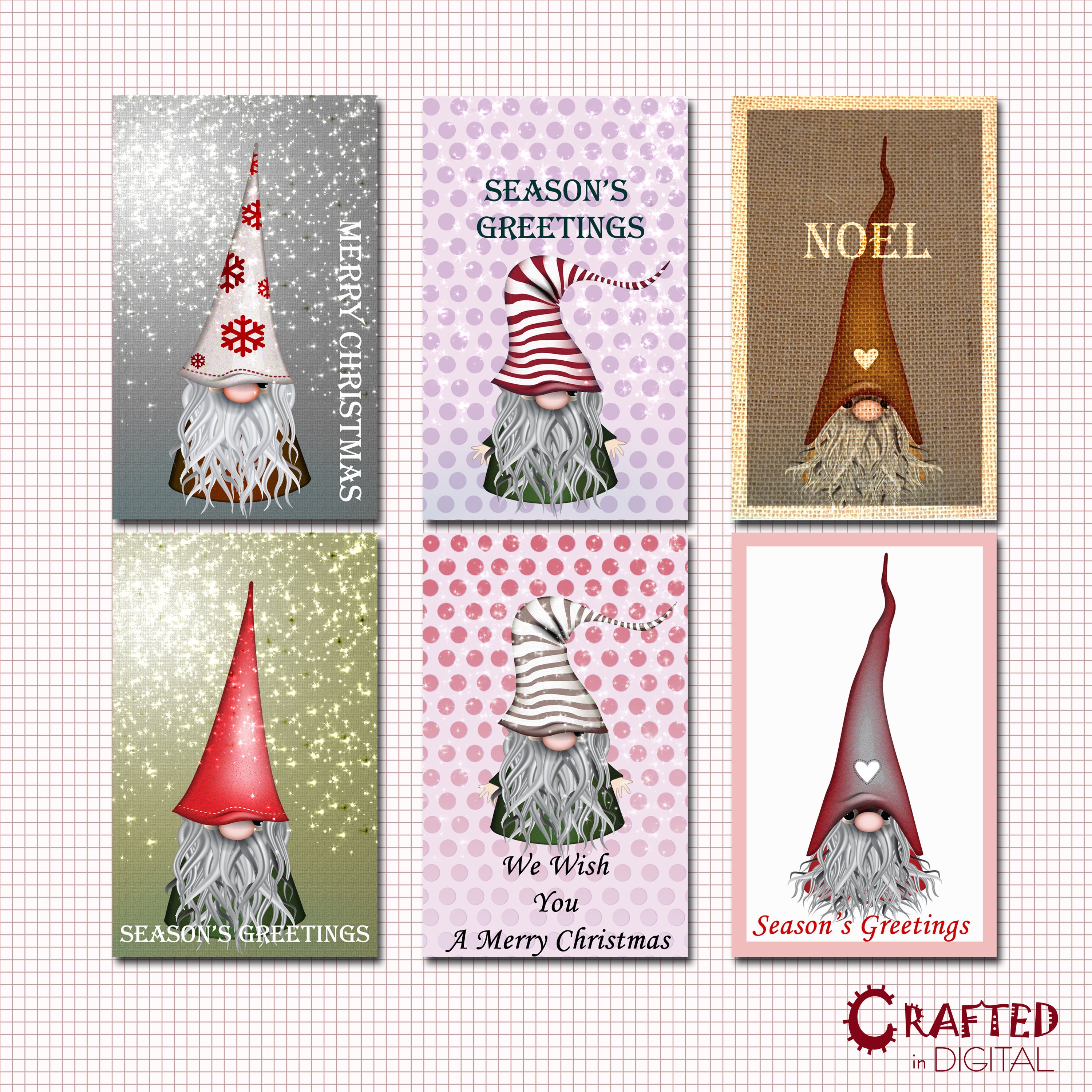 18 Christmas Gnome Printable Labels - Etsy
