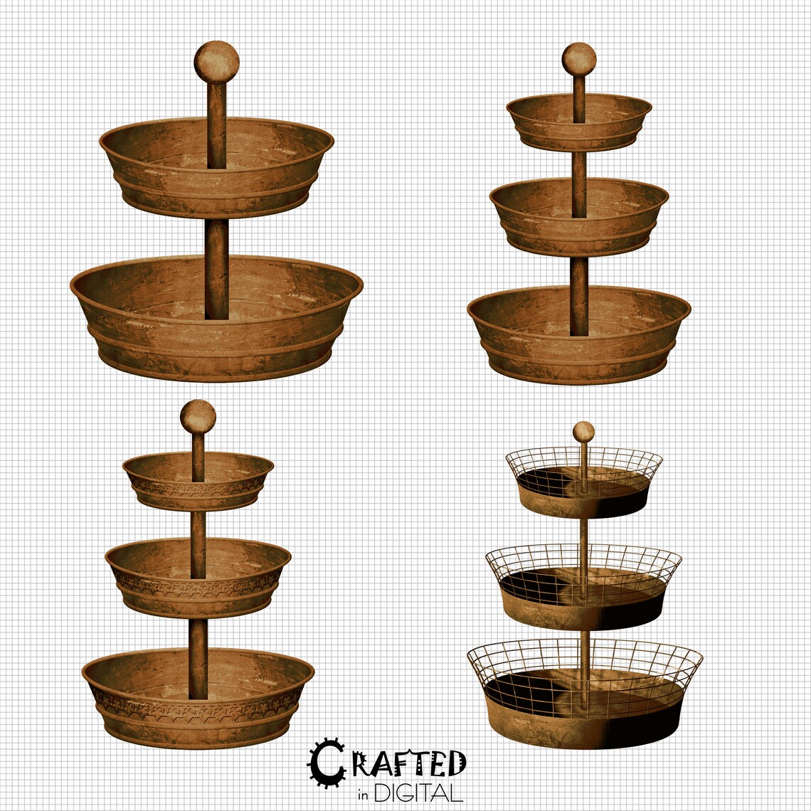 Rustic Food Display Stands Clipart Collection | Etsy