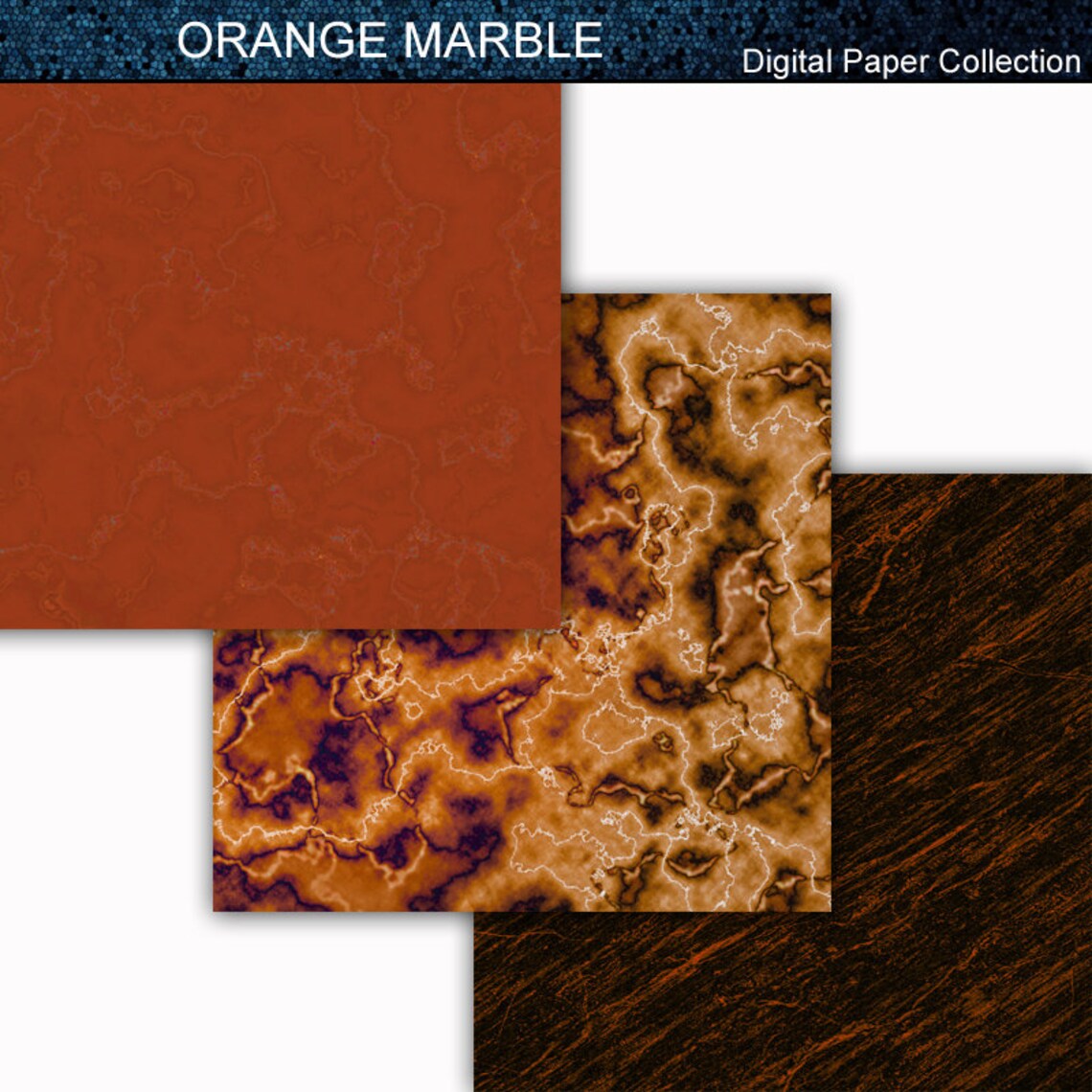 Orange Marble Digital Paper Collection 12x12 | Etsy