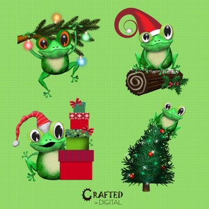 Christmas Frogs - Clipart Collection - Etsy