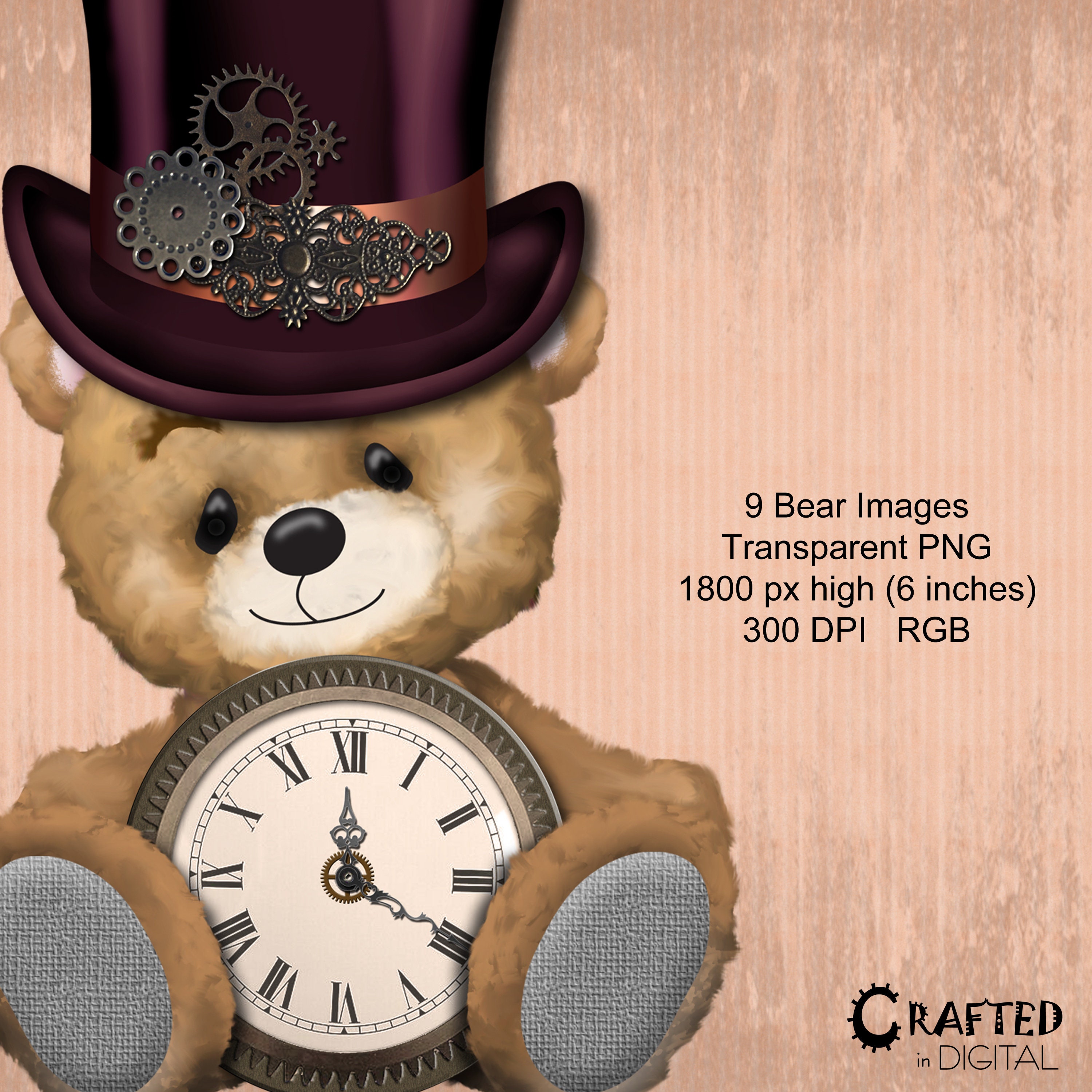 Steampunk Bears Clipart Collection - Etsy UK