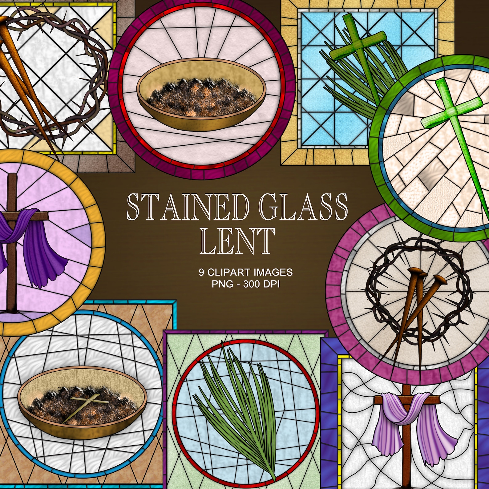 Stained Glass Images of Lent Palm Sunday Cross Ash | Etsy