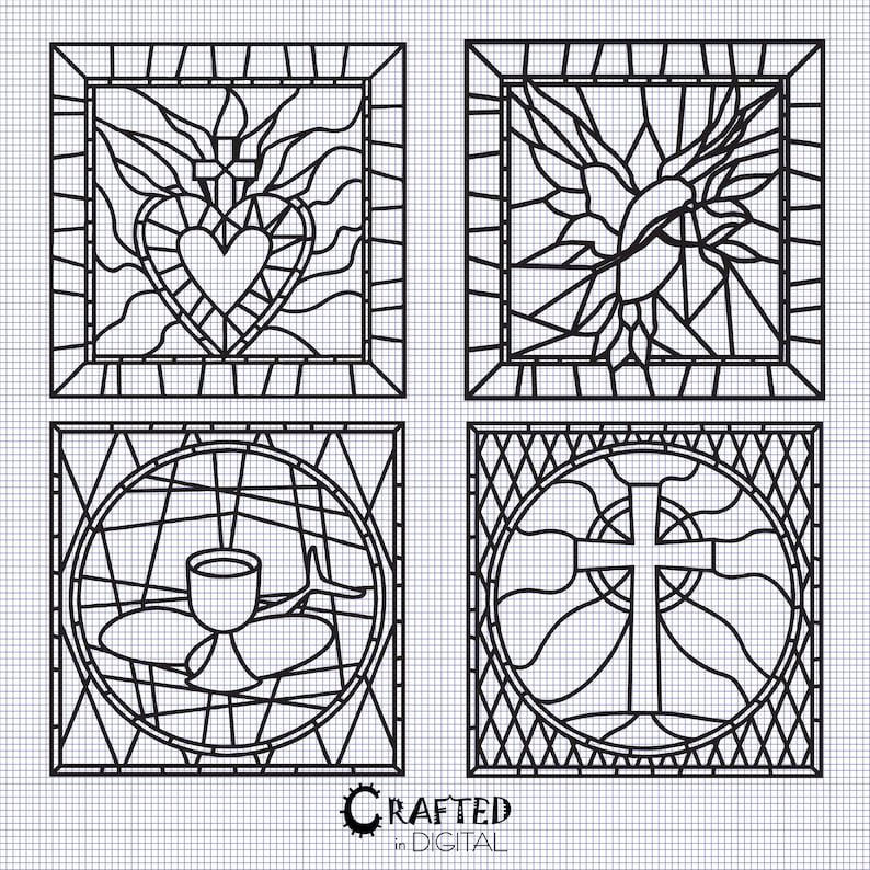 Stained Glass Silhouettes Cut File Collection (SVG/DXF/PNG) - Etsy