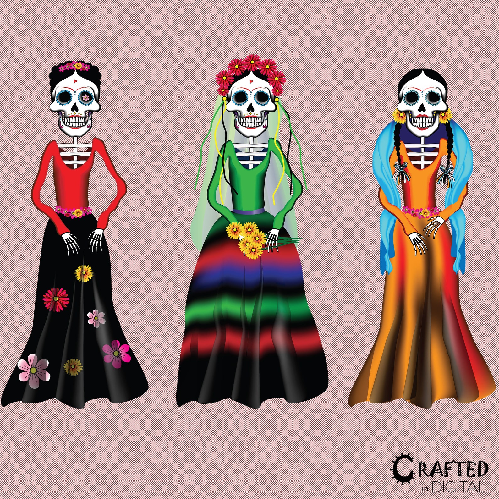 Day of the Dead Figures Clipart Collection - Etsy