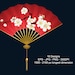 Red Coloured Japanese Fans Clipart Collection - Etsy Australia