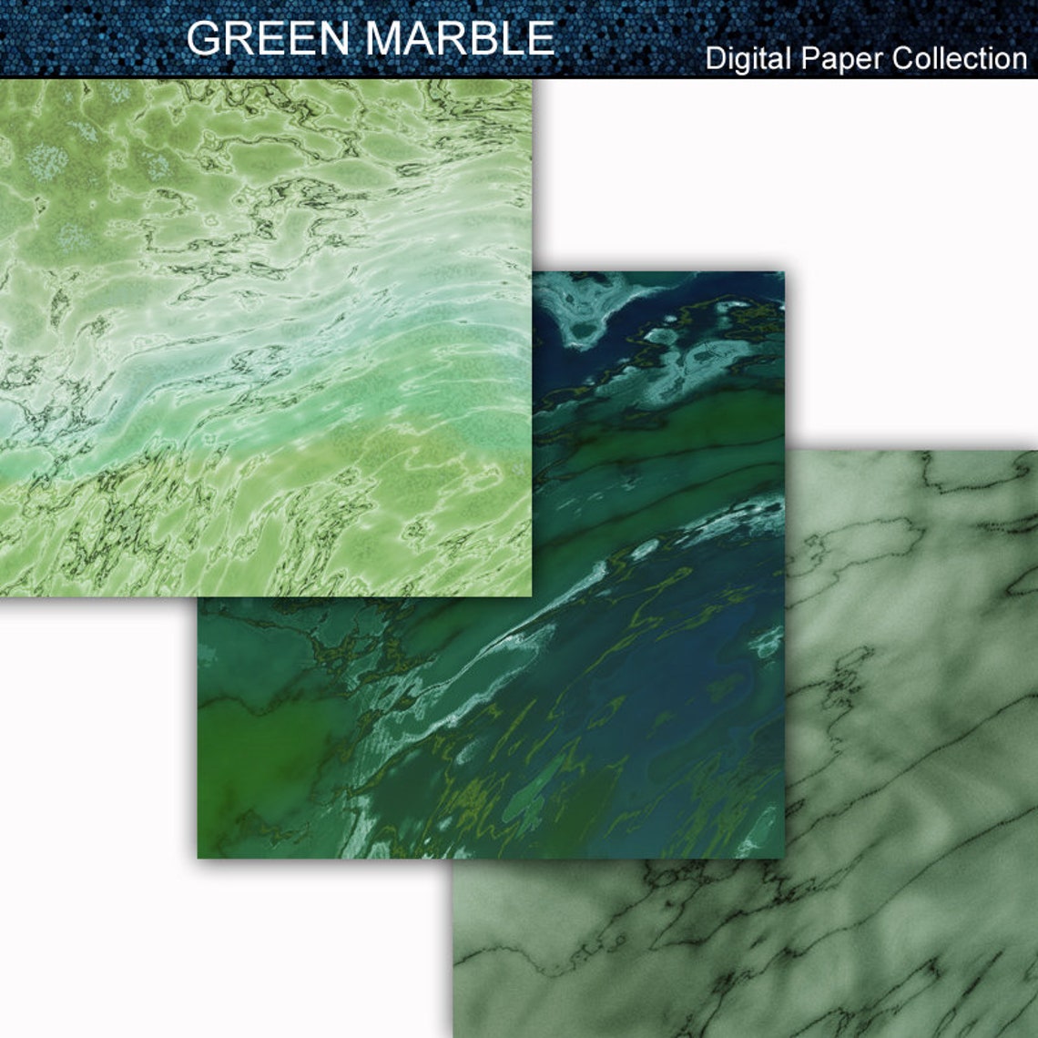 Green Marble Digital Paper Collection 12x12 - Etsy