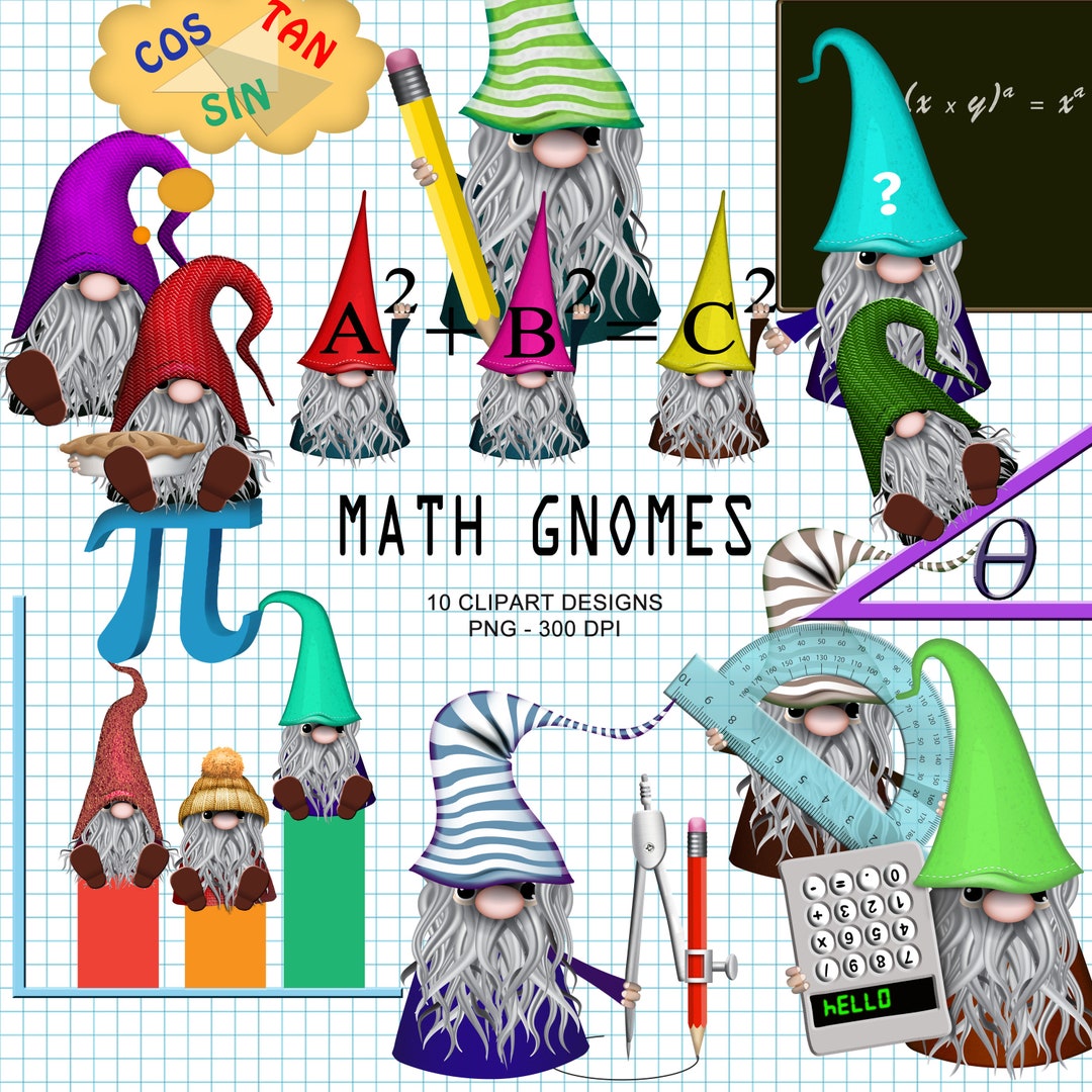 Math Gnomes Clipart Collection - Etsy