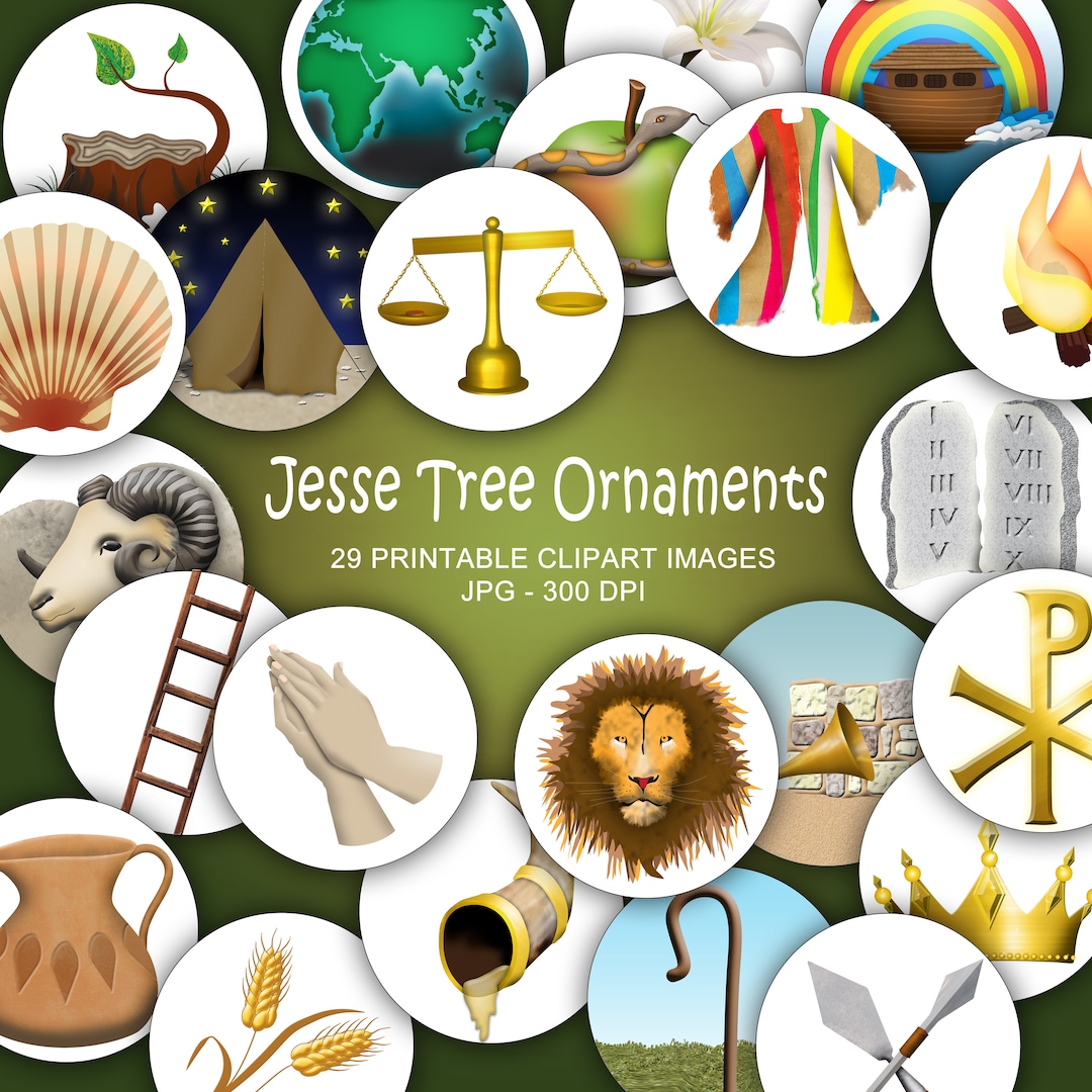 Jesse Tree Ornaments - 29 Clipart Images - Etsy