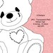 Valentine Bears Digital Stamps 9 Black & White Valentine's Day ...