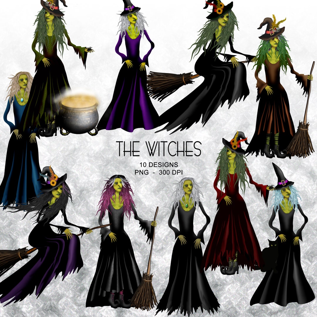 The Witches - Halloween Clipart Collection - Etsy