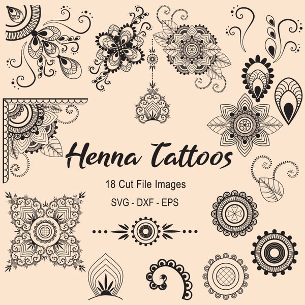 Henna Stencil Svg Files for Cricut - Etsy