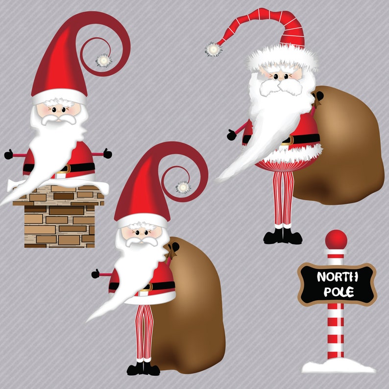 All About Santa Christmas Clipart Collection | Etsy