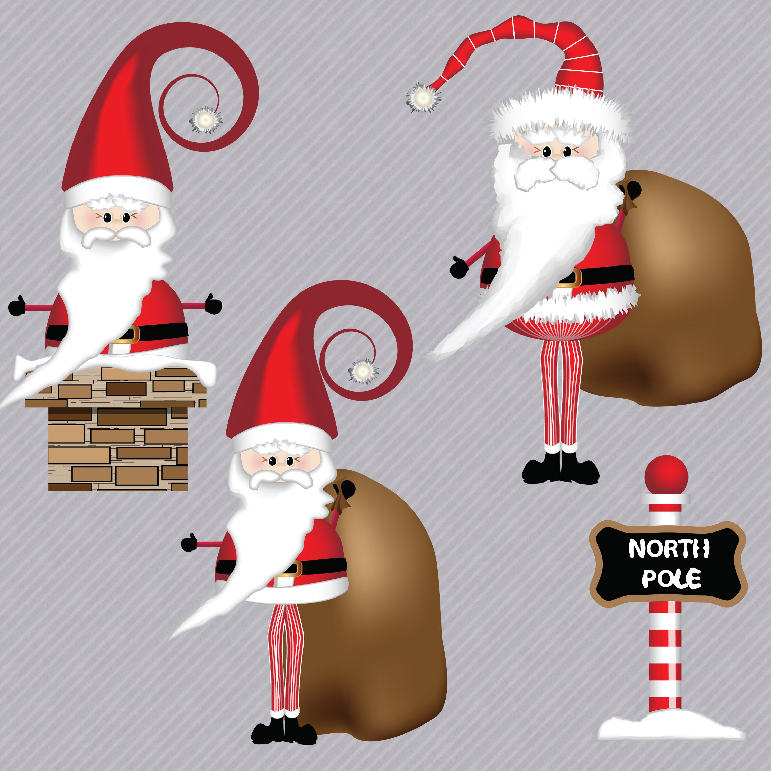 All About Santa Christmas Clipart Collection - Etsy