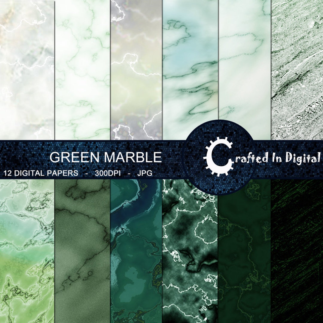 Green Marble Digital Paper Collection 12x12 - Etsy