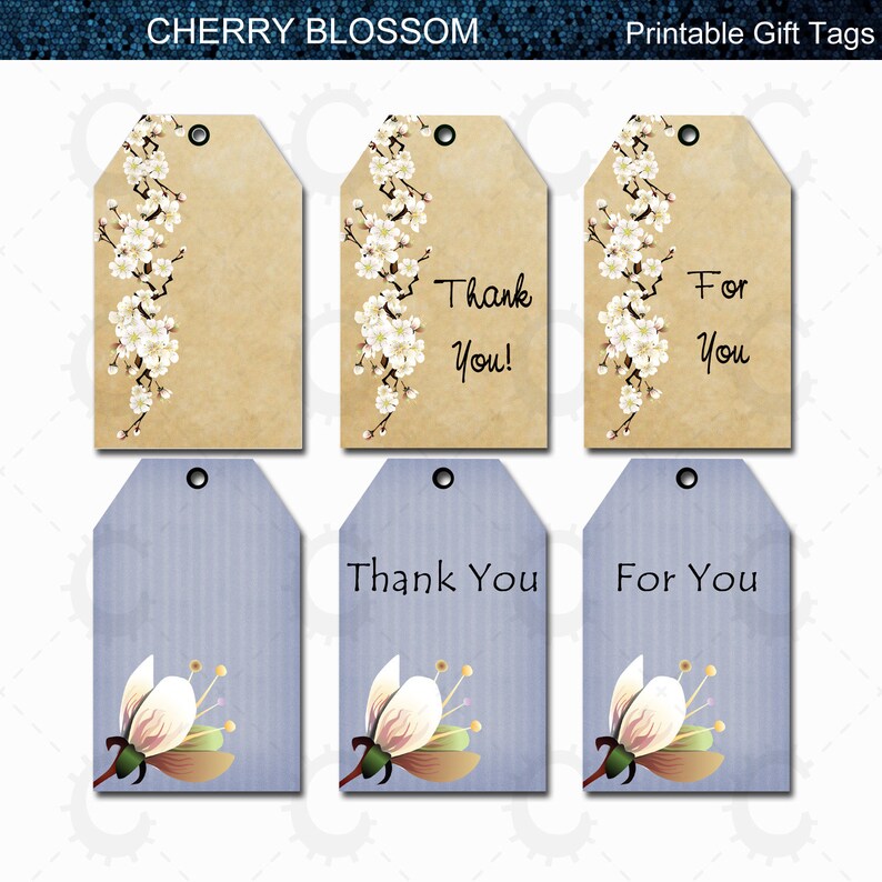 Cherry Blossom/sakura Gift Tags Thank You Tags With Love and - Etsy