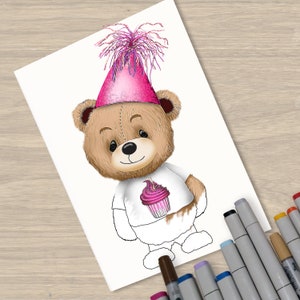 Birthday Bears Digital Stamps - Teddy Bears Digistamp Collection - Etsy