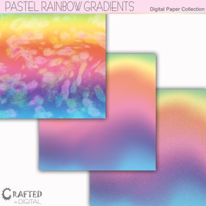 Pastel Rainbow Gradients - Digital Paper Collection 12x12 - Etsy
